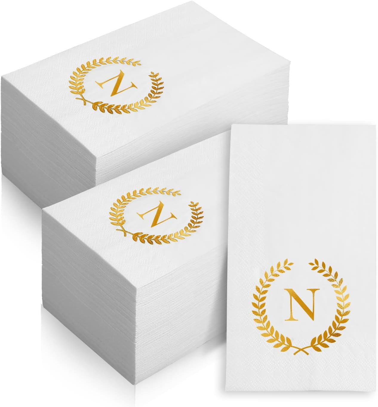 200 Pack Monogrammed Disposable Napkins Gold Foil Letter H Guest ...