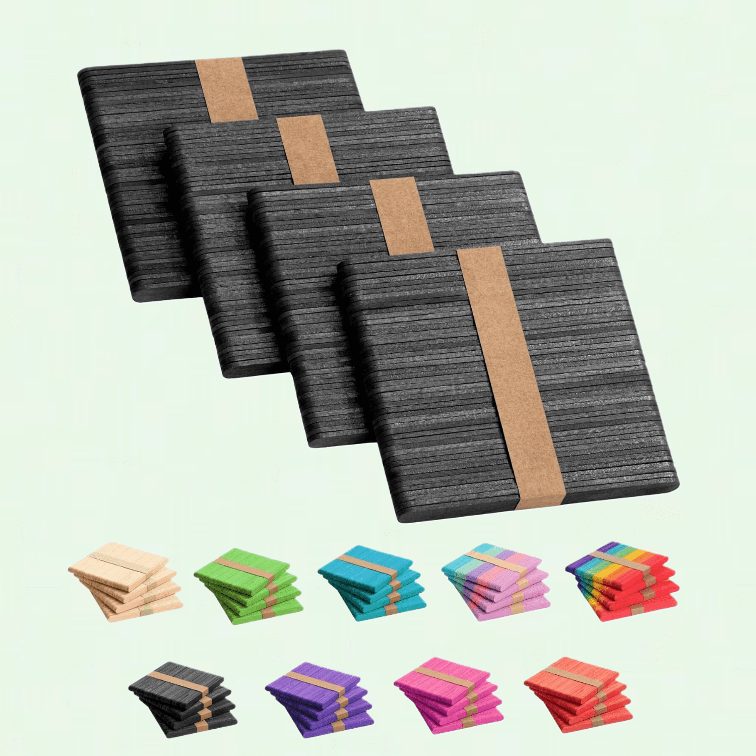 200 Pack Mr. Craft Pen Sticks, 4.5 Inch Black Popsicle Sticks for ...