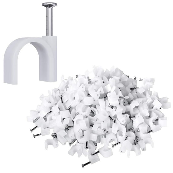 200 Pack Nail in Cable Clips Ethernet Cable Nails Tacks Clips 7mm for ...