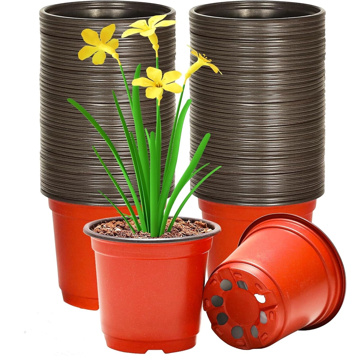 200 Pack Plant Nursery Pots, Small Plant Seedling Pots,Plastic Pots for ...