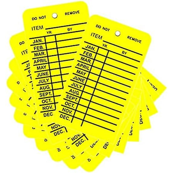 (200 Pack) Plastic Single Year Monthly Fire Extinguisher Inspection ...