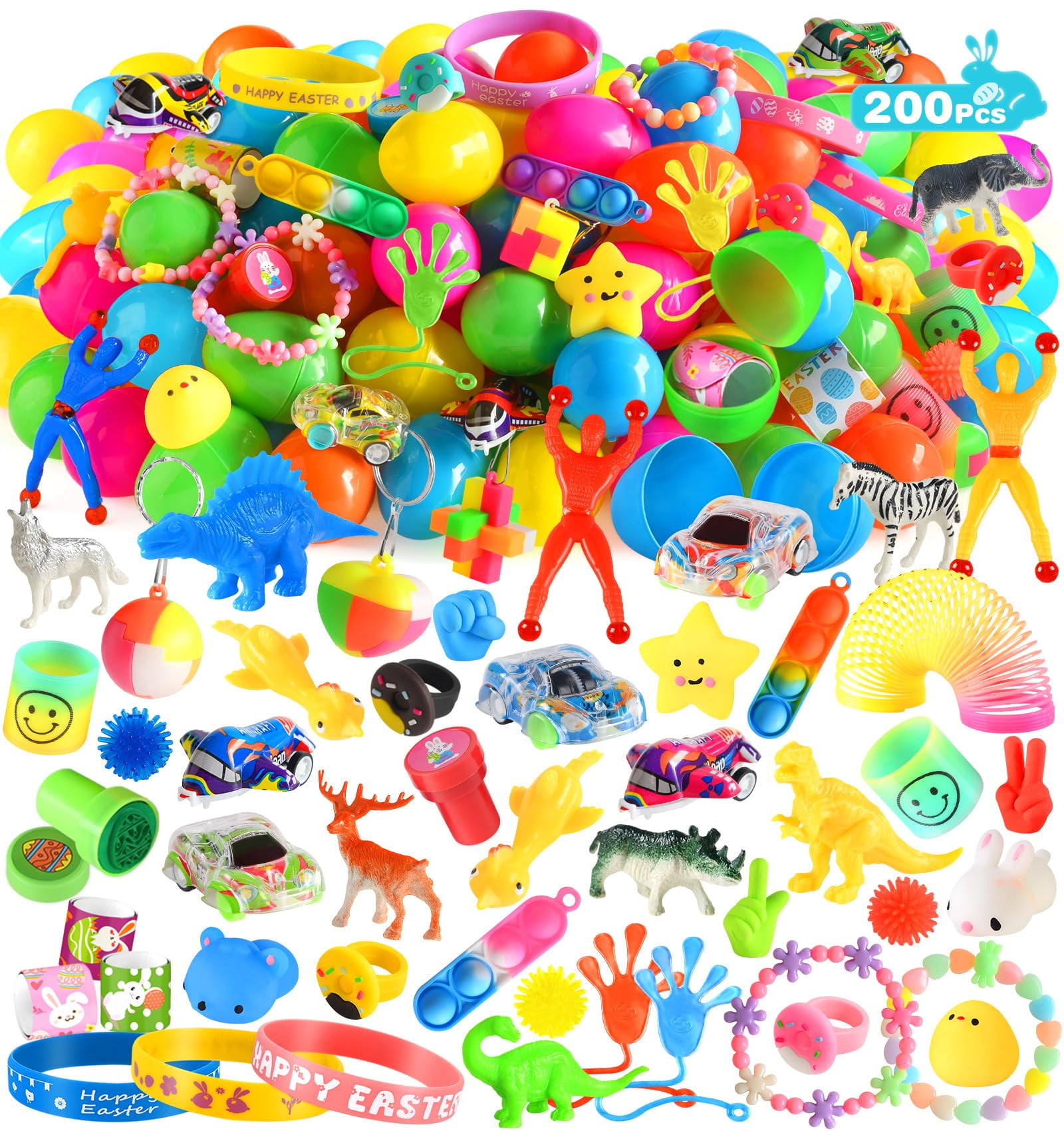 200 Pack Prefilled Easter Eggs with Toy Inside, Plastic Easter Eggs ...