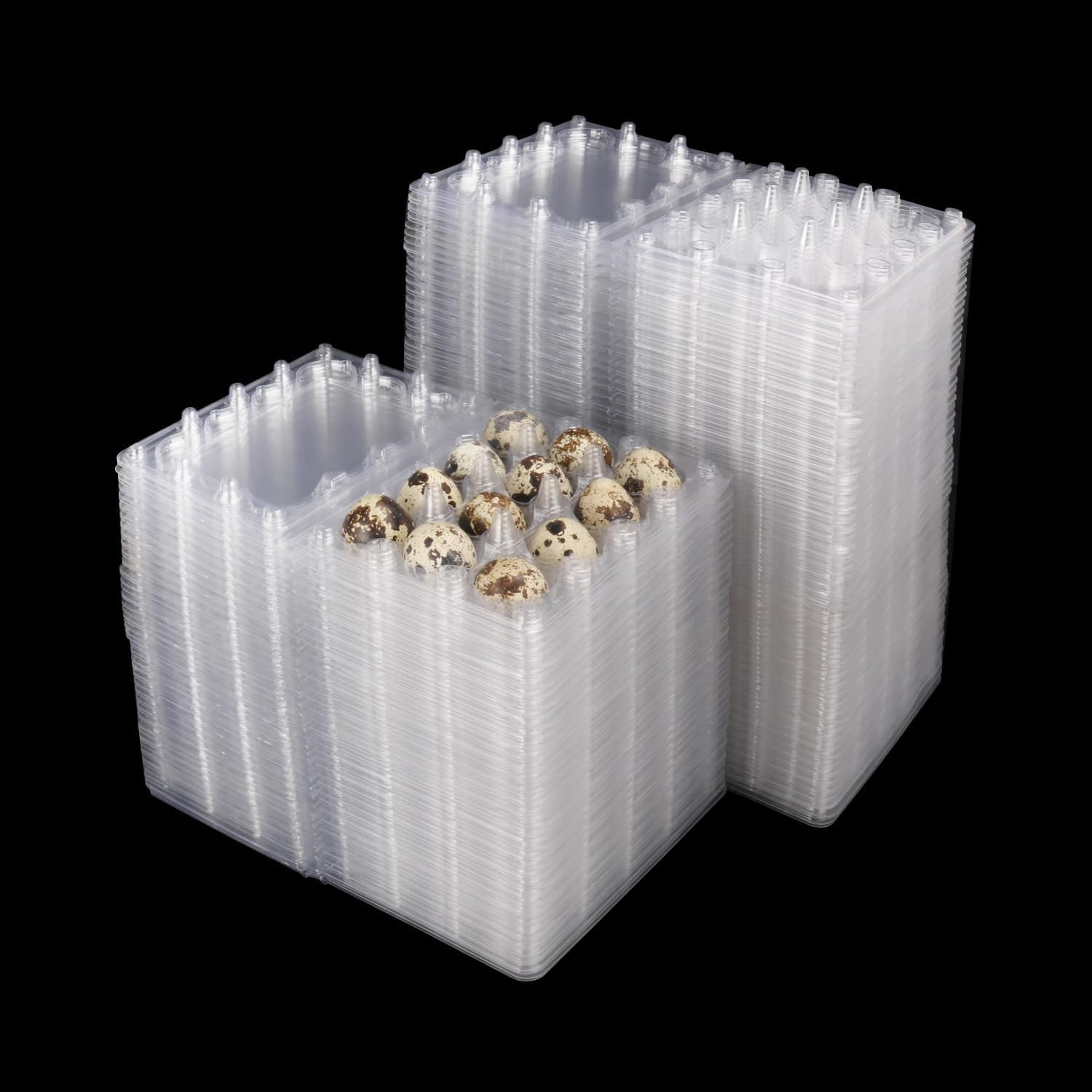 200 Pack Quail Egg Cartons, Clear Plastic Quail Egg Trays, Holds up to ...