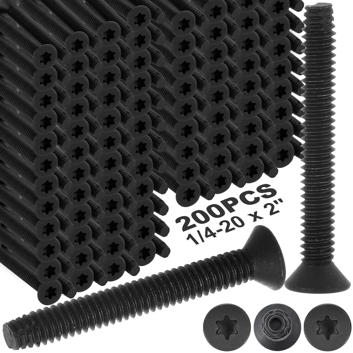 200 Pack Quantity 1/4-20 x 2'' Trailer Deck Screws Flat Head Screws ...