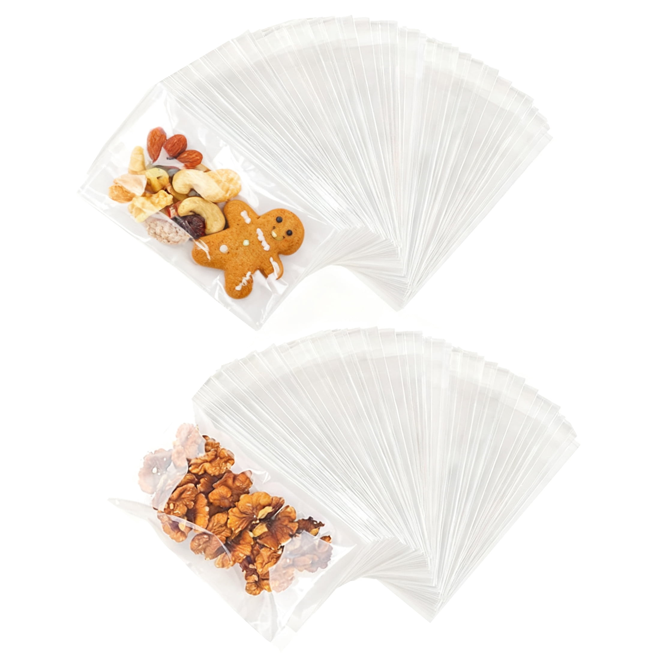 200-Pack Self-Sealing Cellophane Bags, 5x3 Inch Clear Treat Bags for ...