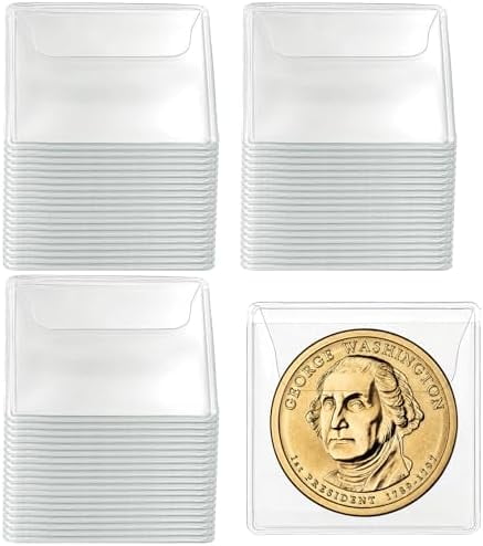 200 Pack Single Pocket Coin Sleeves for Collectors, 2 x 2 Inch Clear ...
