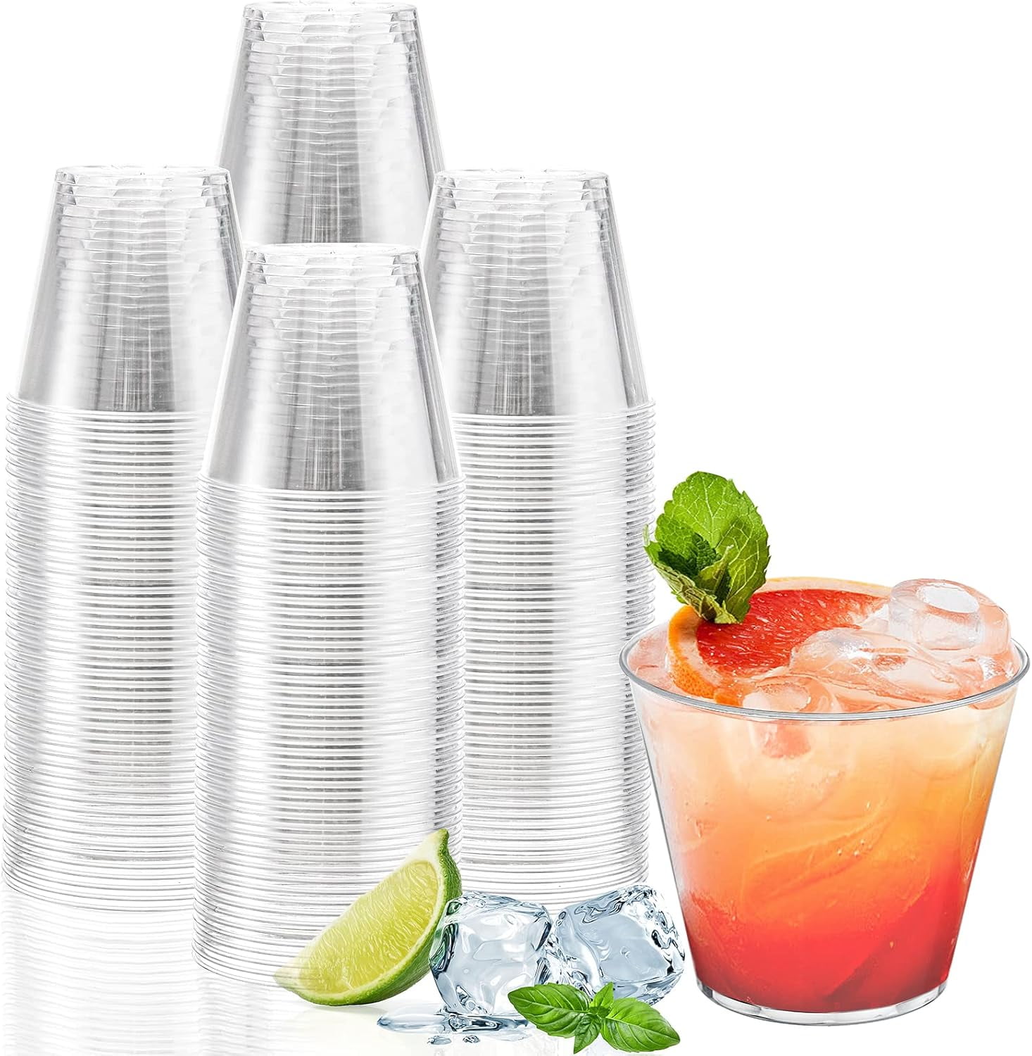 200 Pack Small Clear Plastic Tumblers Cups, 5oz Hard Disposable Cups ...