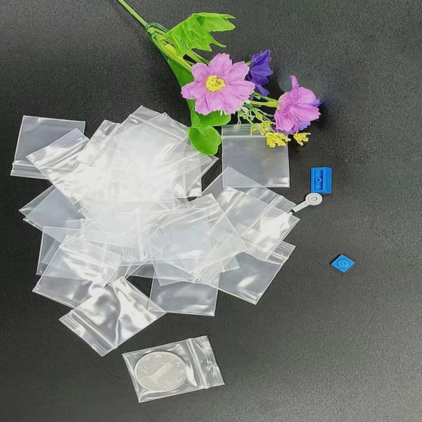 200 Pack Small Plastic Clear Food Storage Packing Bags Jewelry Powder ...
