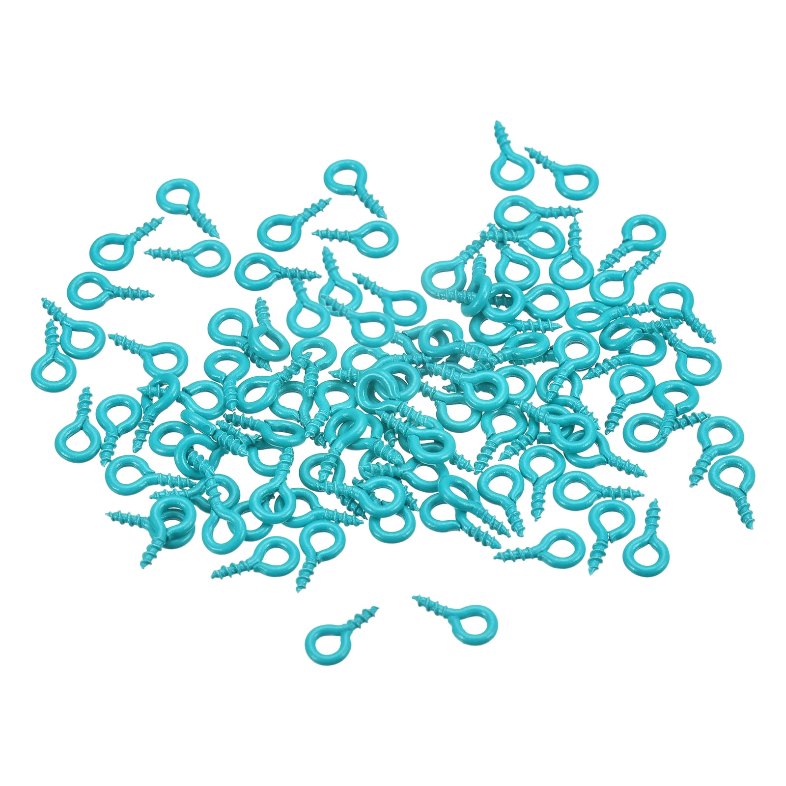 200 Pack Small Screw Eye Hooks Mini Eyelets Screws, 4x8x1mm, Blue ...