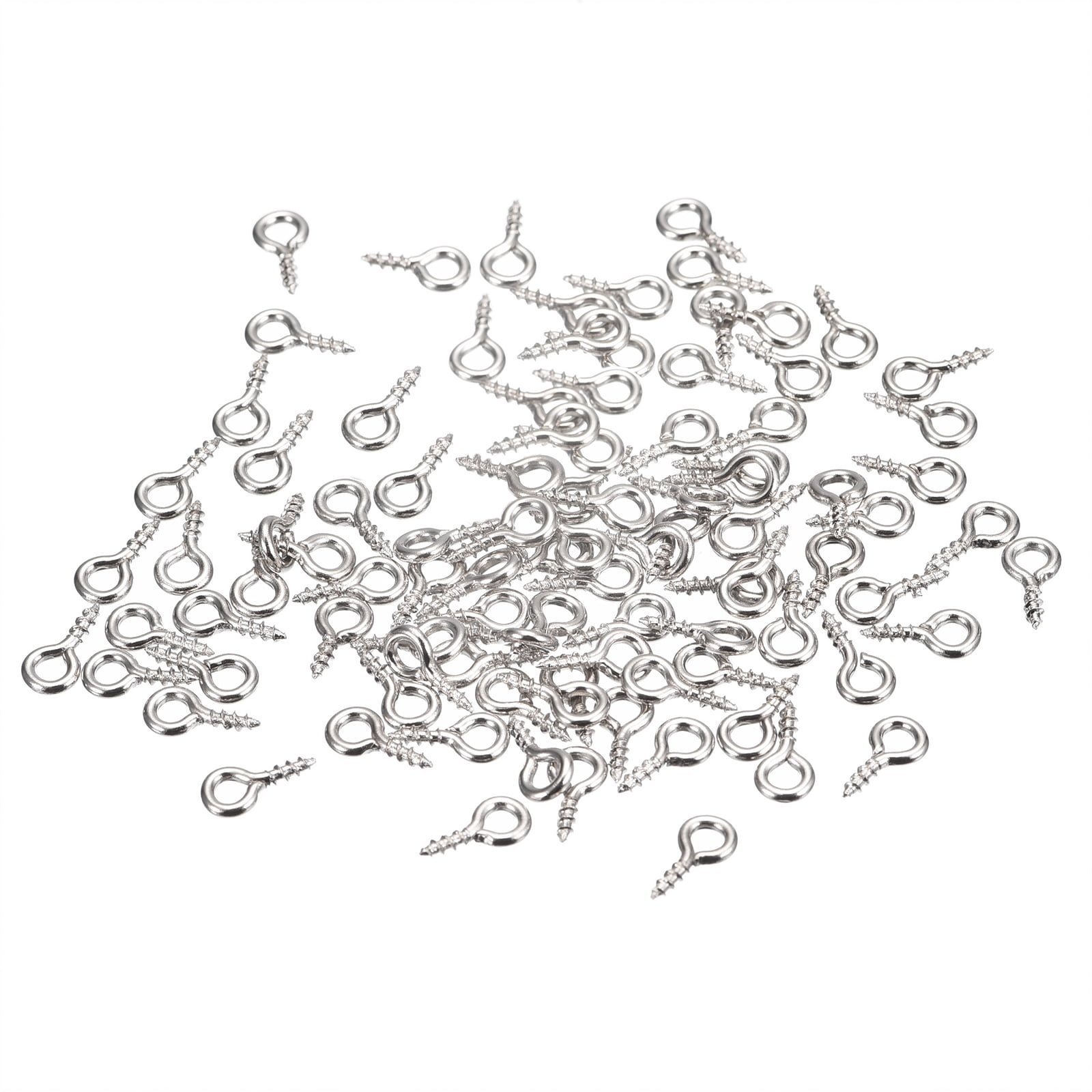 200 Pack Small Screw Eye Hooks Mini Eyelets Screws, 4x8x1mm, Nickel ...