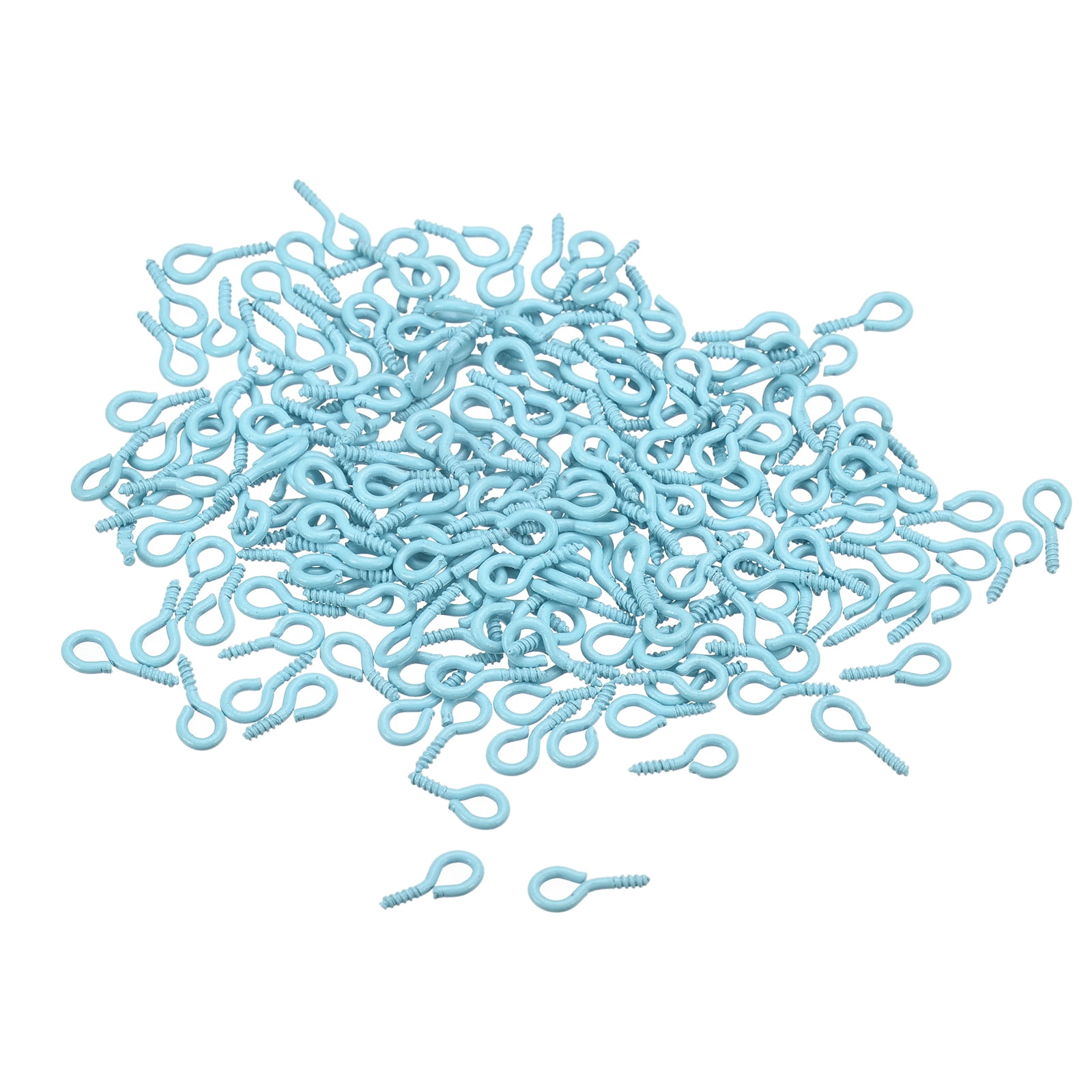 200 Pack Small Screw Eye Hooks Mini Eyelets Screws, 4x8x1mm, Sky Blue ...