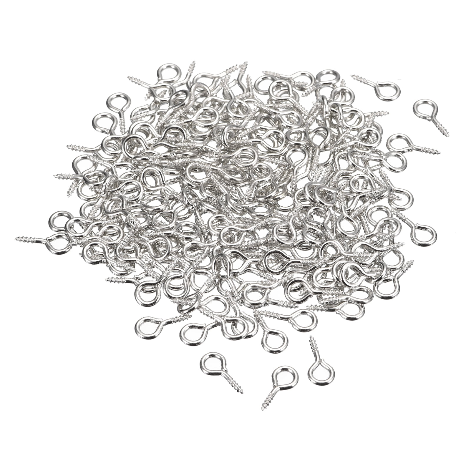 Uxcell 200 Pack Small Screw Eye Hooks Mini Eyelets Screws, 5.5x12x1.2mm ...
