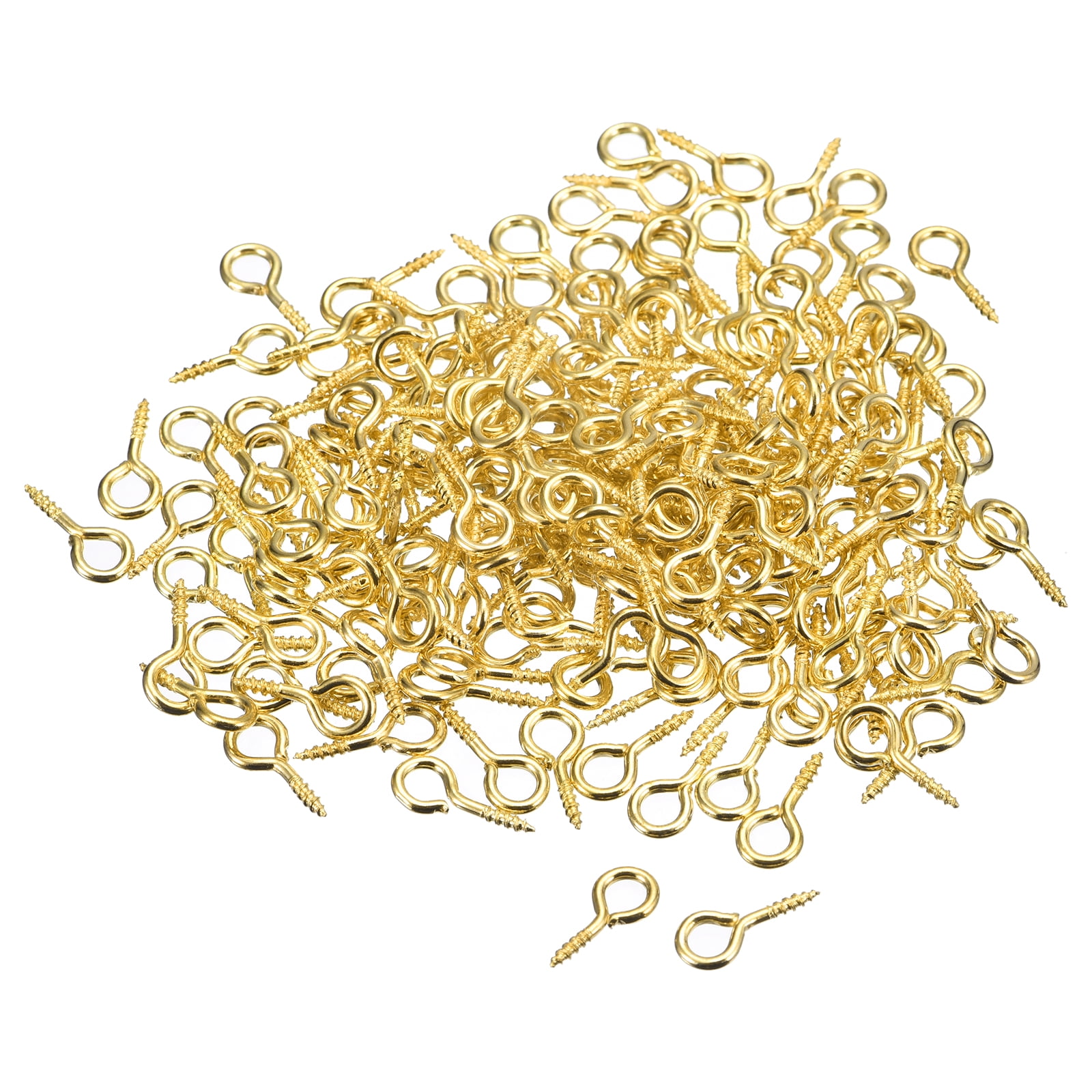 Uxcell 200 Pack Small Screw Eye Hooks Mini Eyelets Screws, 5.5x12x1.2mm ...