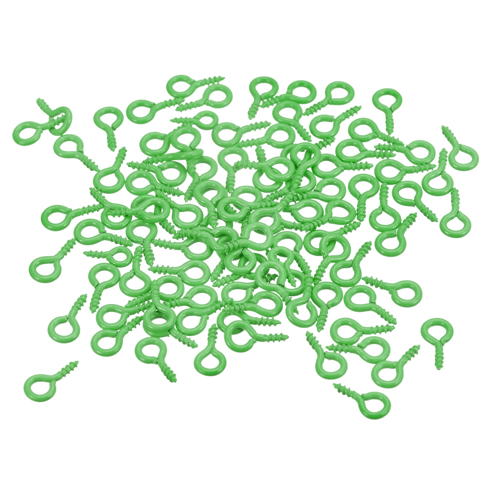 200 Pack Small Screw Eye Hooks Mini Eyelets Screws, 5x10x1.2mm, Green ...