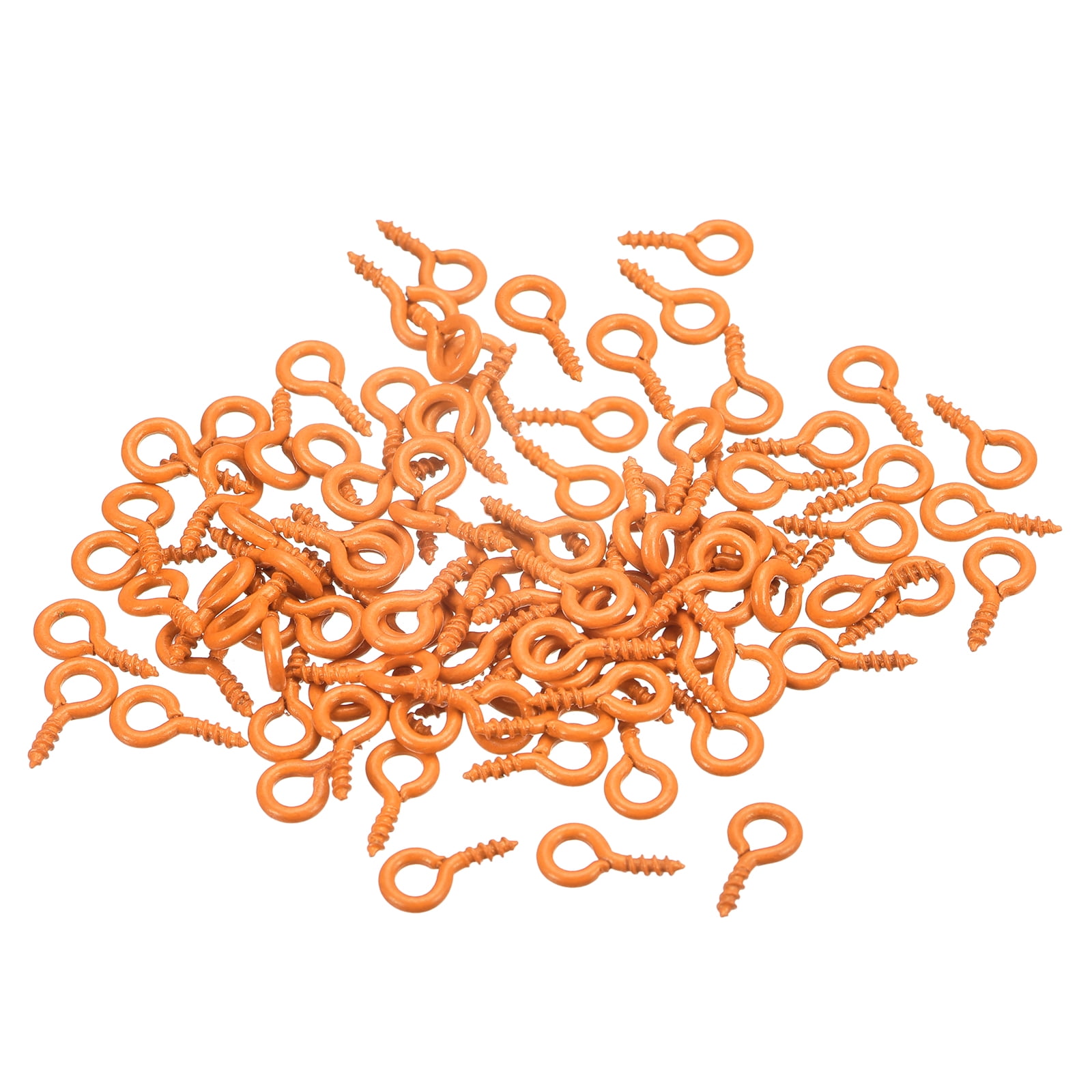 200 Pack Small Screw Eye Hooks Mini Eyelets Screws, 5x10x1.2mm, Orange ...