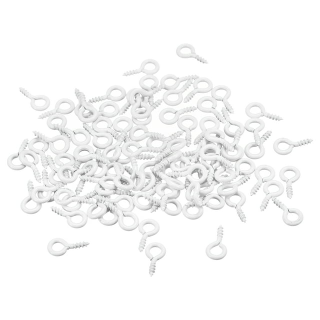 200 Pack Small Screw Eye Hooks Mini Eyelets Screws, 5x10x1.2mm, White ...