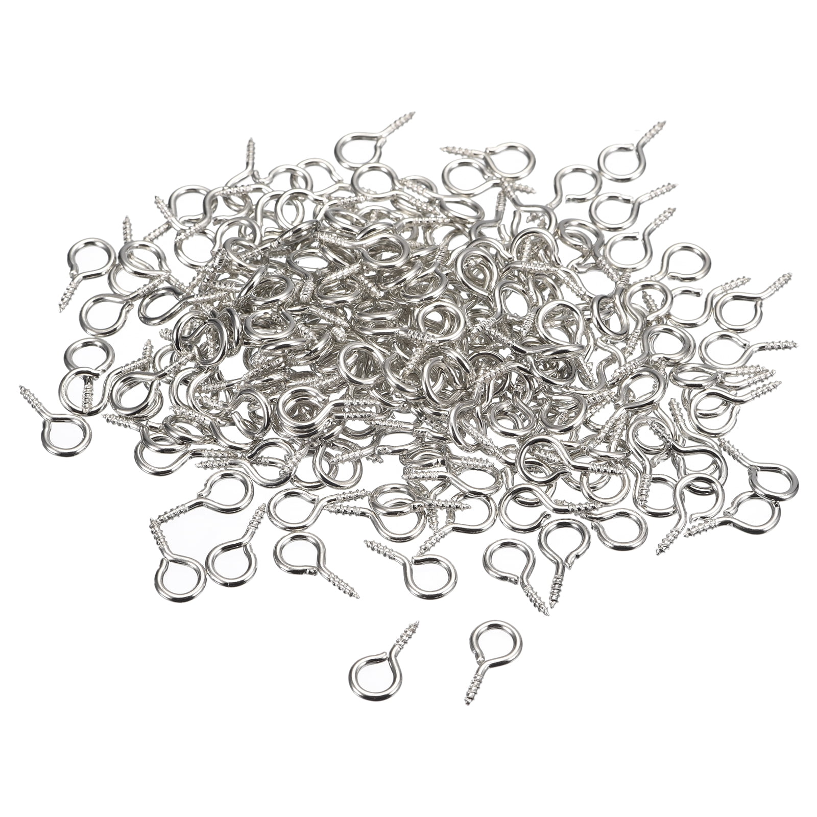 Uxcell 200 Pack Small Screw Eye Hooks Mini Eyelets Screws, 6.8x13x1.4mm ...