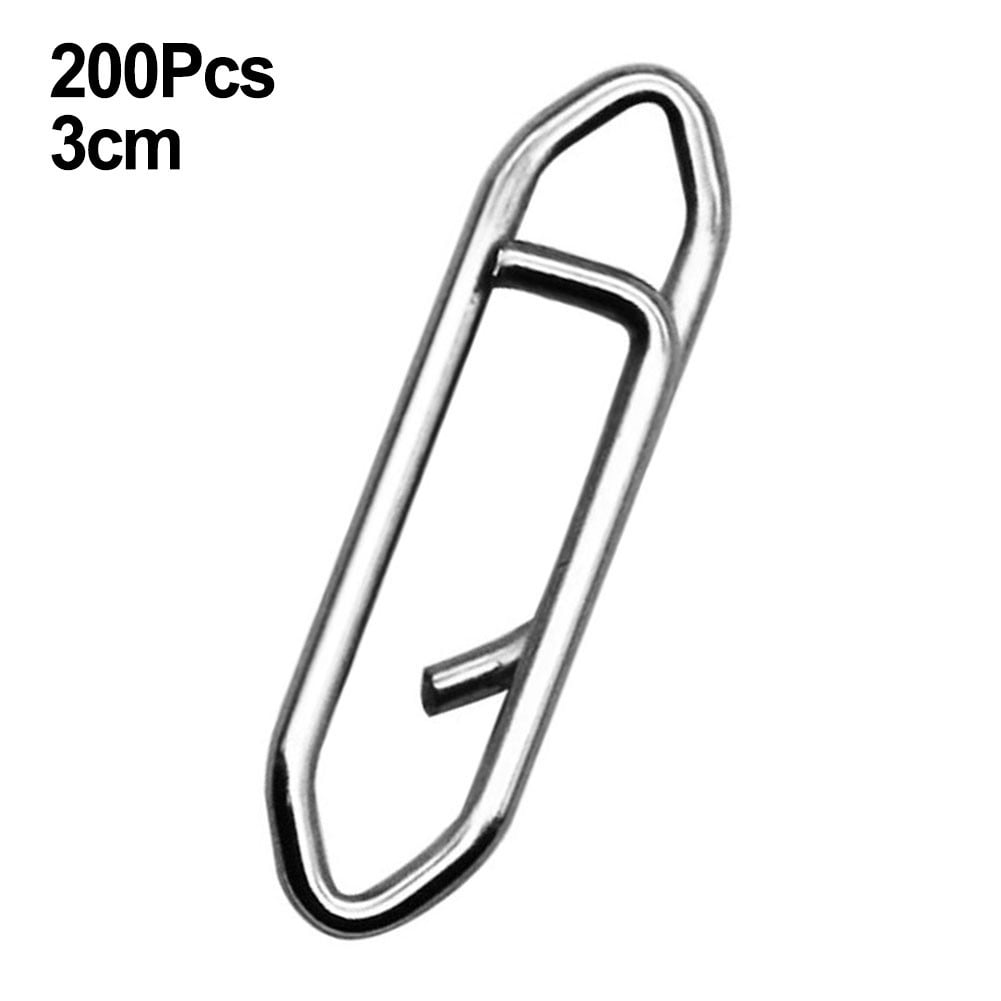 200 Pack Stainless Steel Fishing Snaps Swivels Speed Clips Paperclip ...