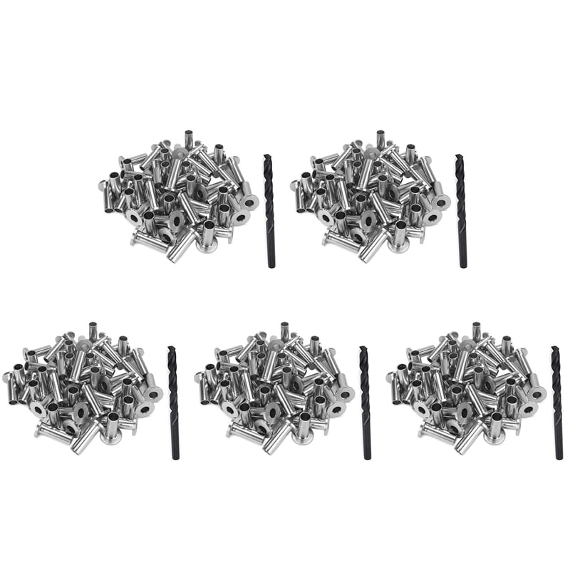 200 Pack T316 Stainless Steel Protector Sleeves for 1/8 Inch Wire Rope ...