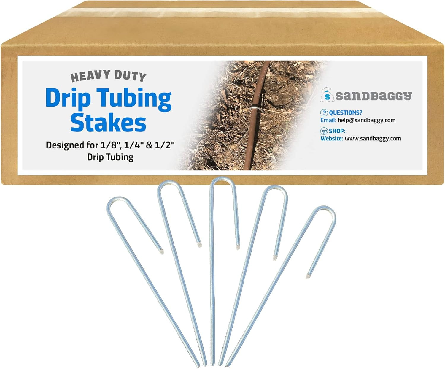200-Pack TUBING Stakes Landscape Staples | 5 inch Length - 11 Gauge ...