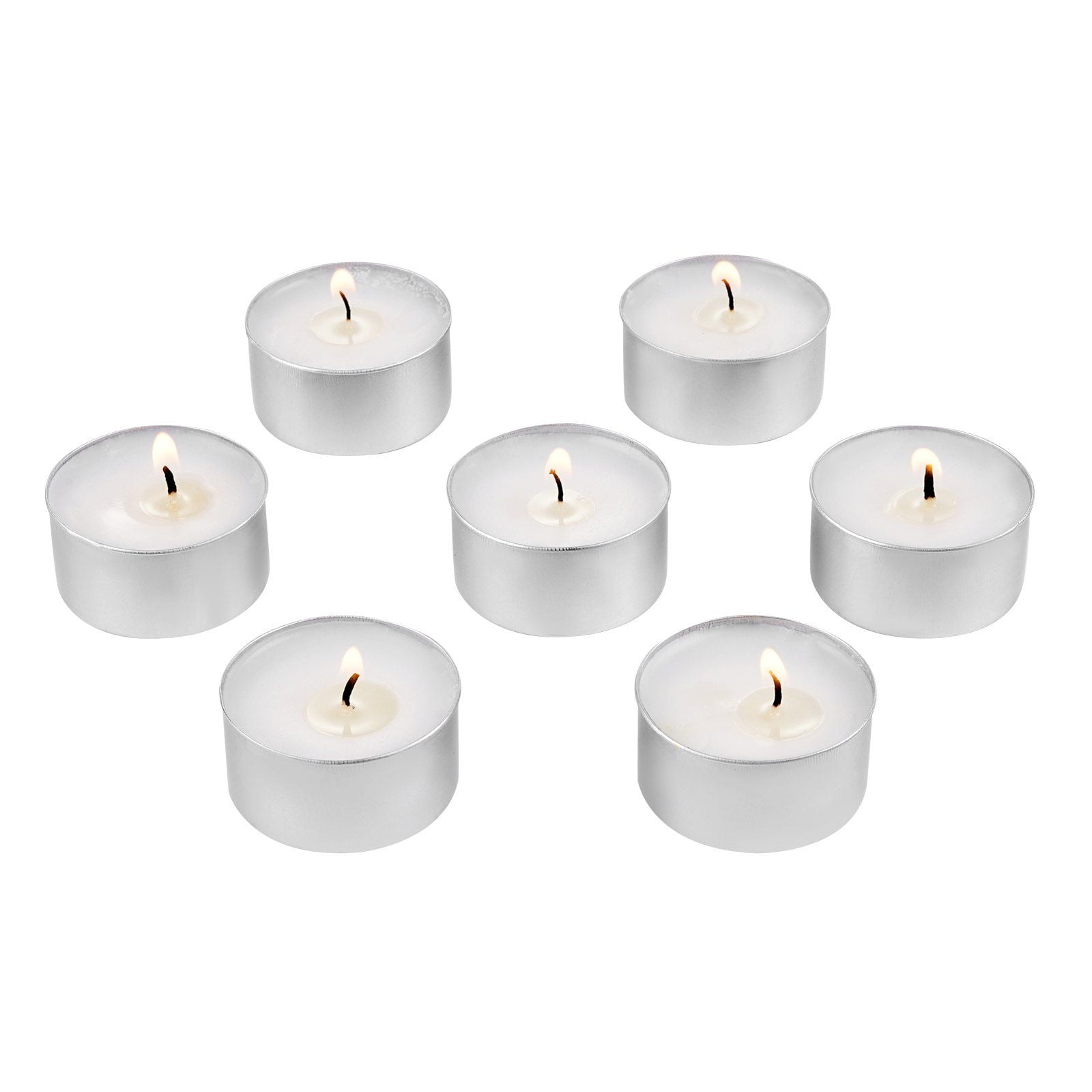 Natural Unscented Tea Lights, 200-Pack Palm Wax Candles in Aluminum ...