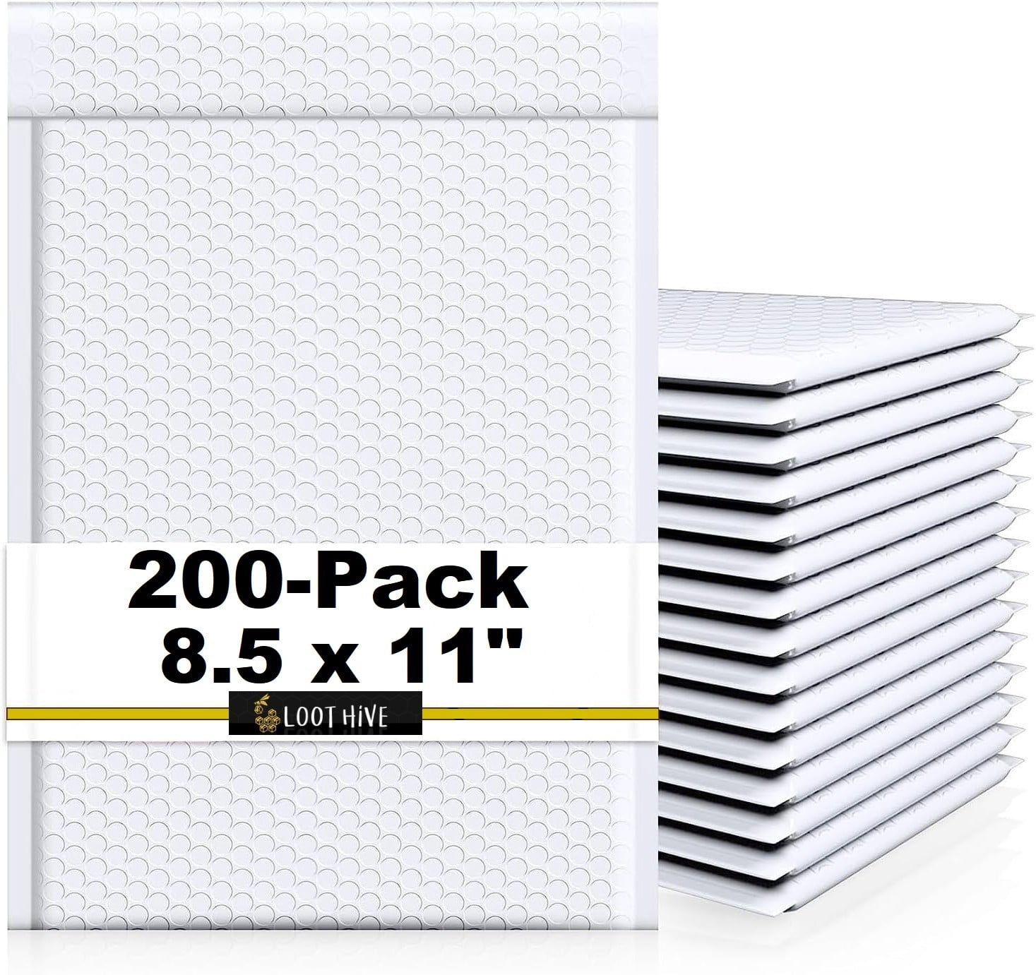 200-Pack WHITE 8.5 x 11" Padded POLY BUBBLE MAILER Bag shipping #2 mail ...