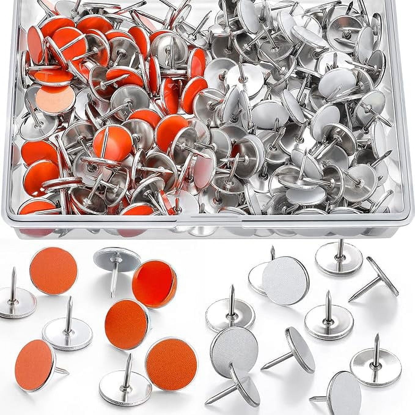 200 Pack White and Orange Reflective Tacks Trail Marking Tacks Glow ...