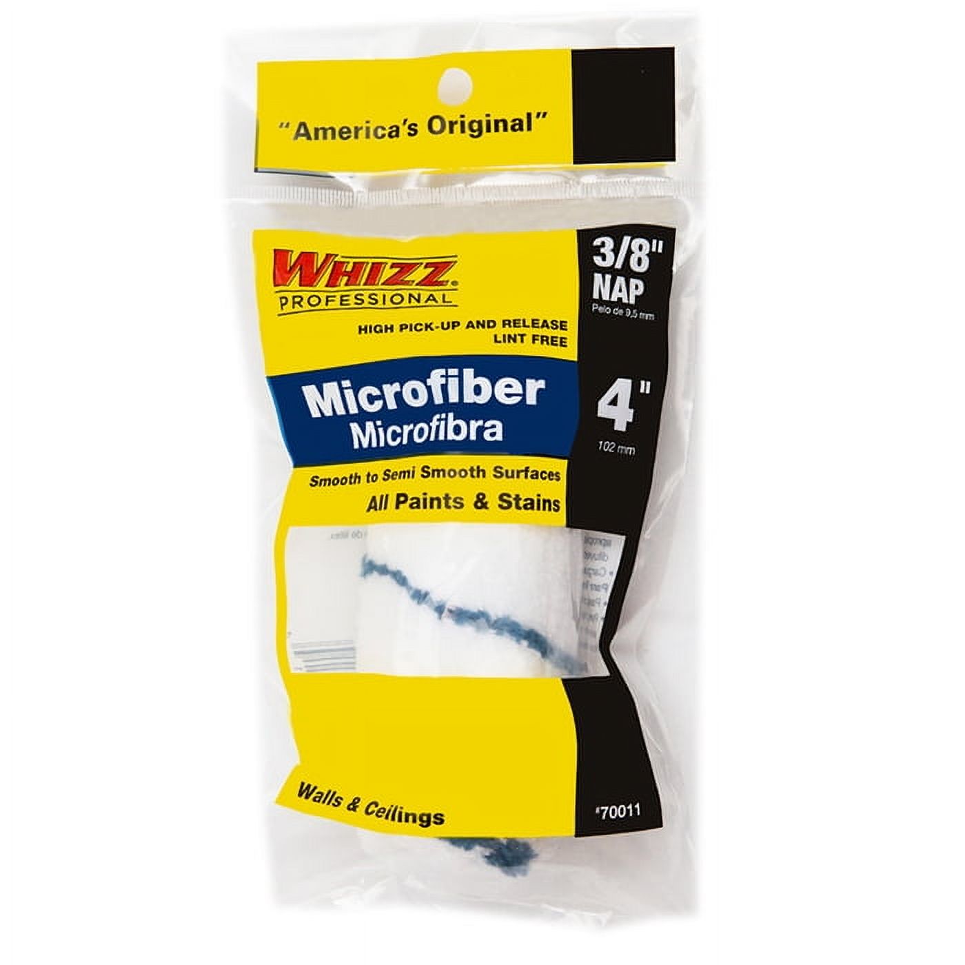 200-Pack of 4" x 3/8" Nap Work Tools 70011 Whizz Microfiber Mini-Roller ...