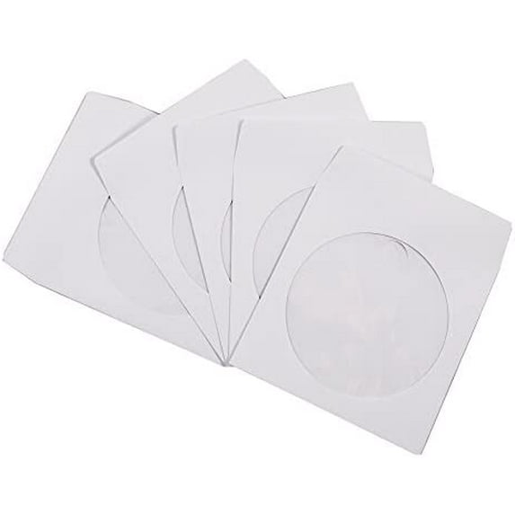 200 PackPremium White Paper CD DVD Sleeves Envelope with Window Cut Out ...