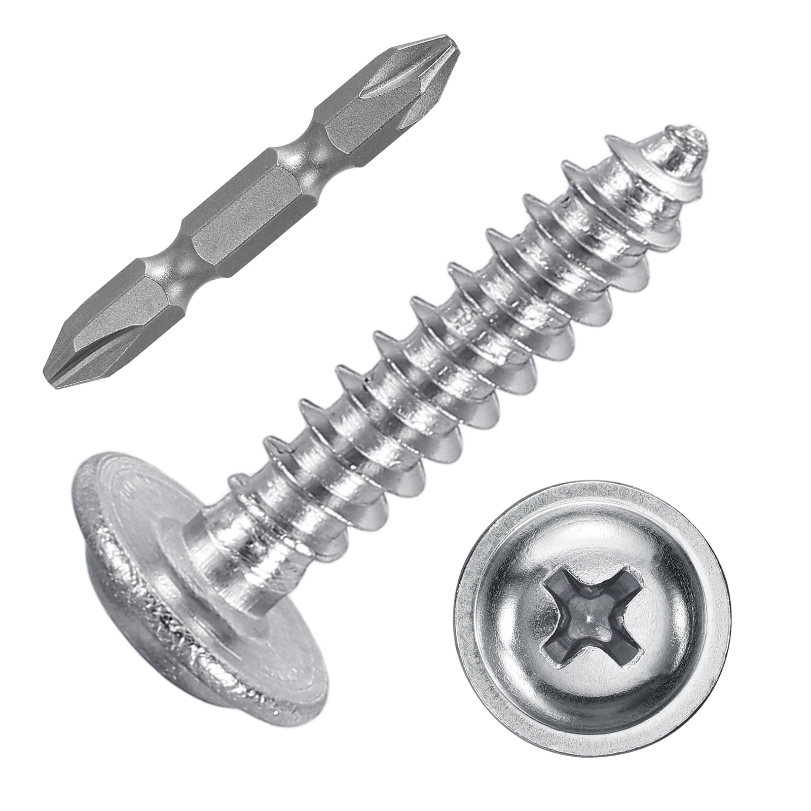 200 Packa M2.6x12 Self Tapping Screws, 410 Stainless Steel Truss-Head ...