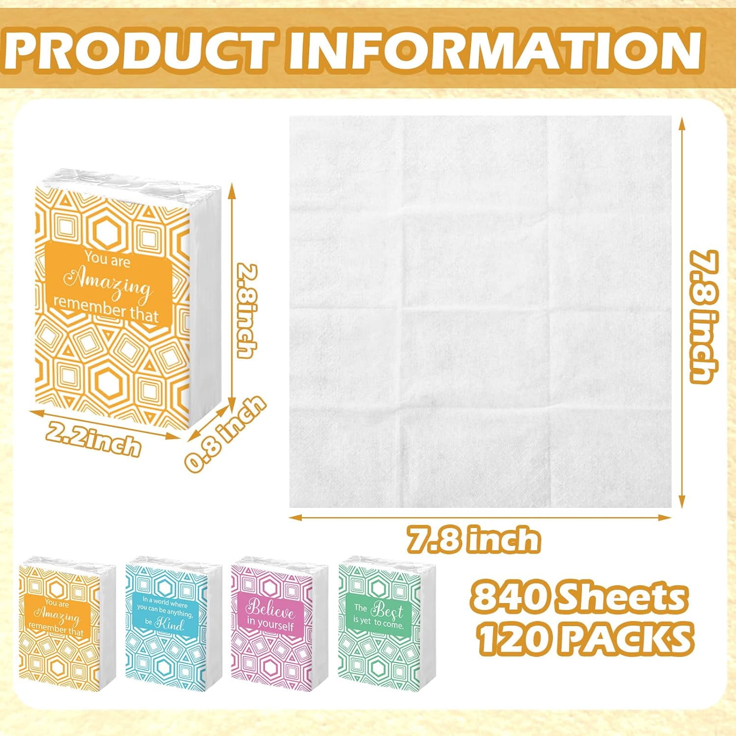 200 Packs Travel Size Pocket Tissues Individual Facial Tissue Packs ...