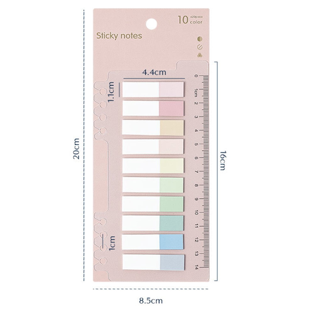 200 Page Markers Sticky Index Tabs,Transparent Sticky Notes Book Page ...