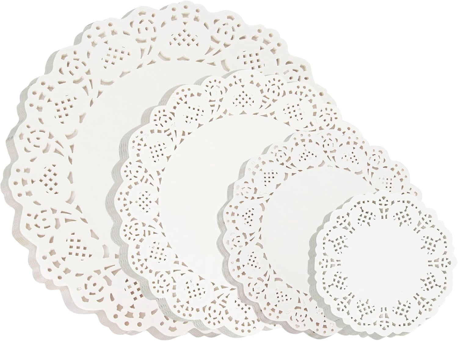 200 Paper Doilies Assorted Sizes - Round Disposable Paper Placemats 4.5 ...