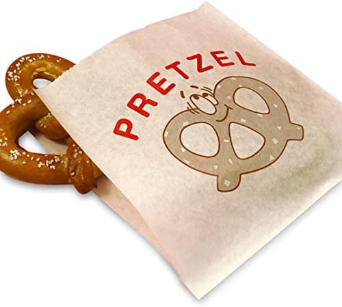 200 Paper Pretzel Bags - 6.75 x 7" - Grease Resistant Paper - Double ...