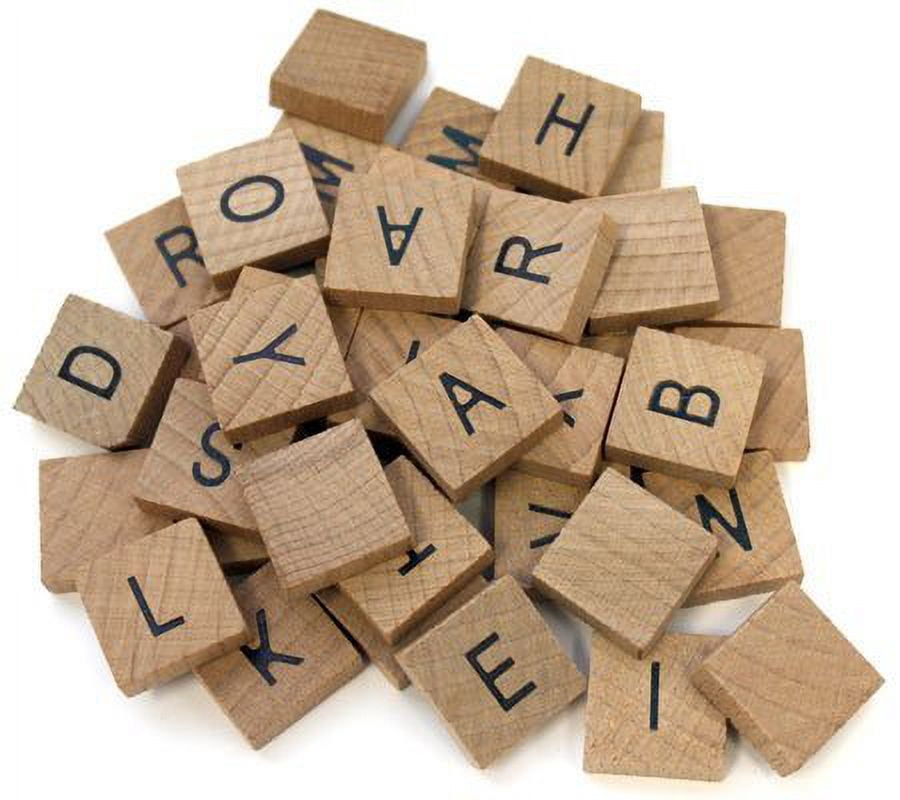 200 Pc Wooden Alphabet Tile Set Common Alphabet Crafts Scrapbooking ...