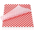 200 Pcs 12''x12'' Inch Red and White Checkered Waxed Deli Paper Sheets ...