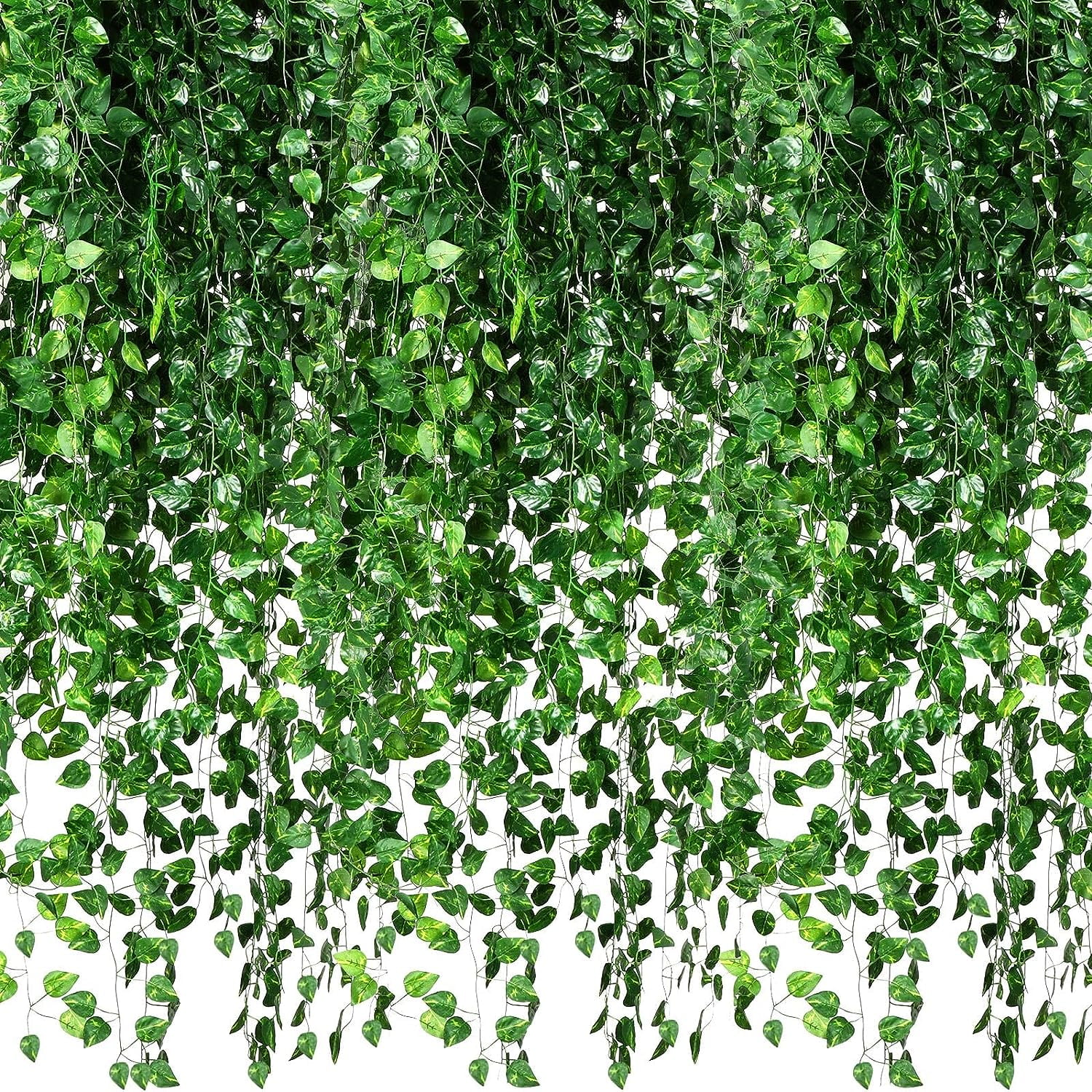 200 Pcs 1444ft Artificial Ivy Garland Fake Vines Bulk Green Leaves ...