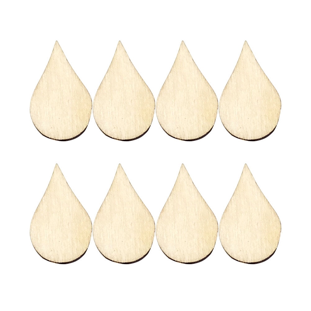 200 Pcs 15x10mm DIY Wooden Slices Water Drop Shaped Doodle ...