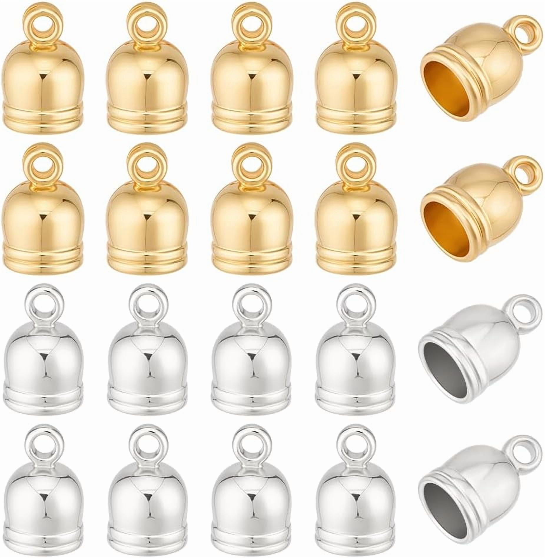 200 Pcs 2 Colors Leather Cord Ends 8mm CCB Plastic Crimp Cord End Caps ...