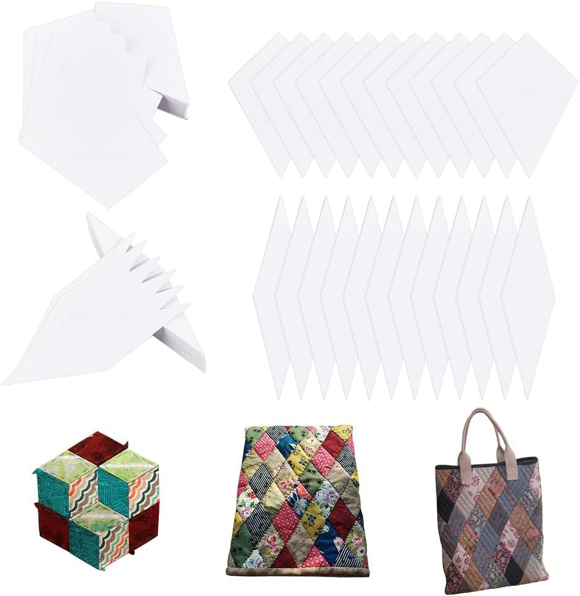 200 Pcs 2 Styles English Paper Piecing Rhombus Shape Paper Piecing ...