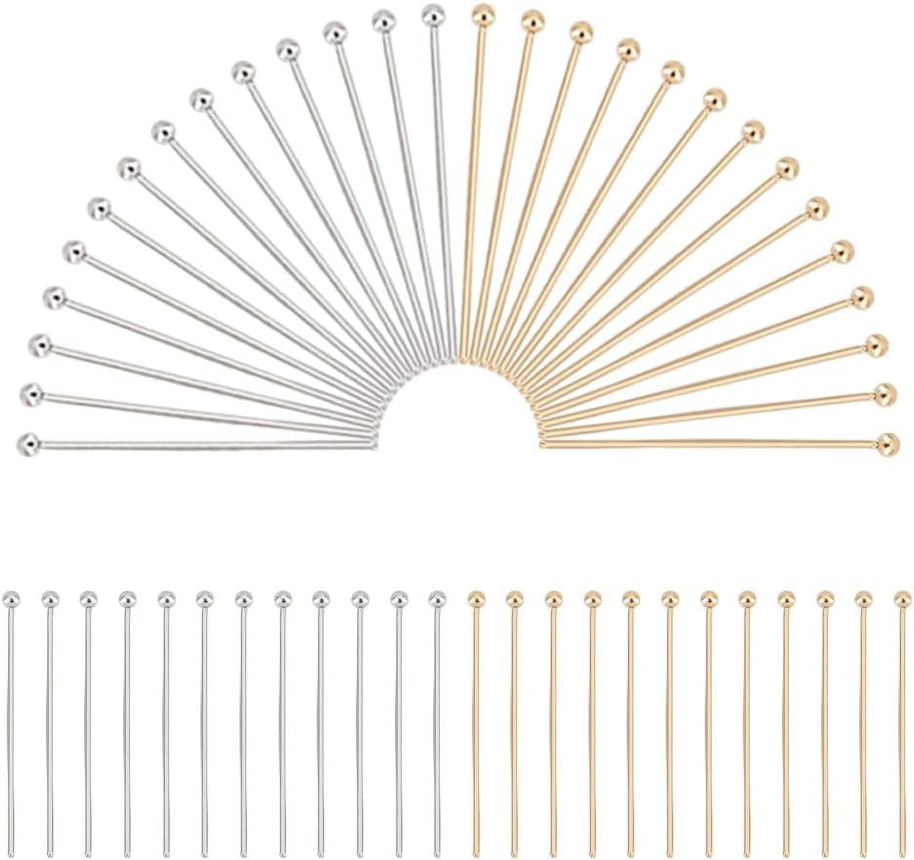 200 Pcs 24k Gold Plated Stainless Steel Head Pins 1.1inch(3cm) Long 2 ...