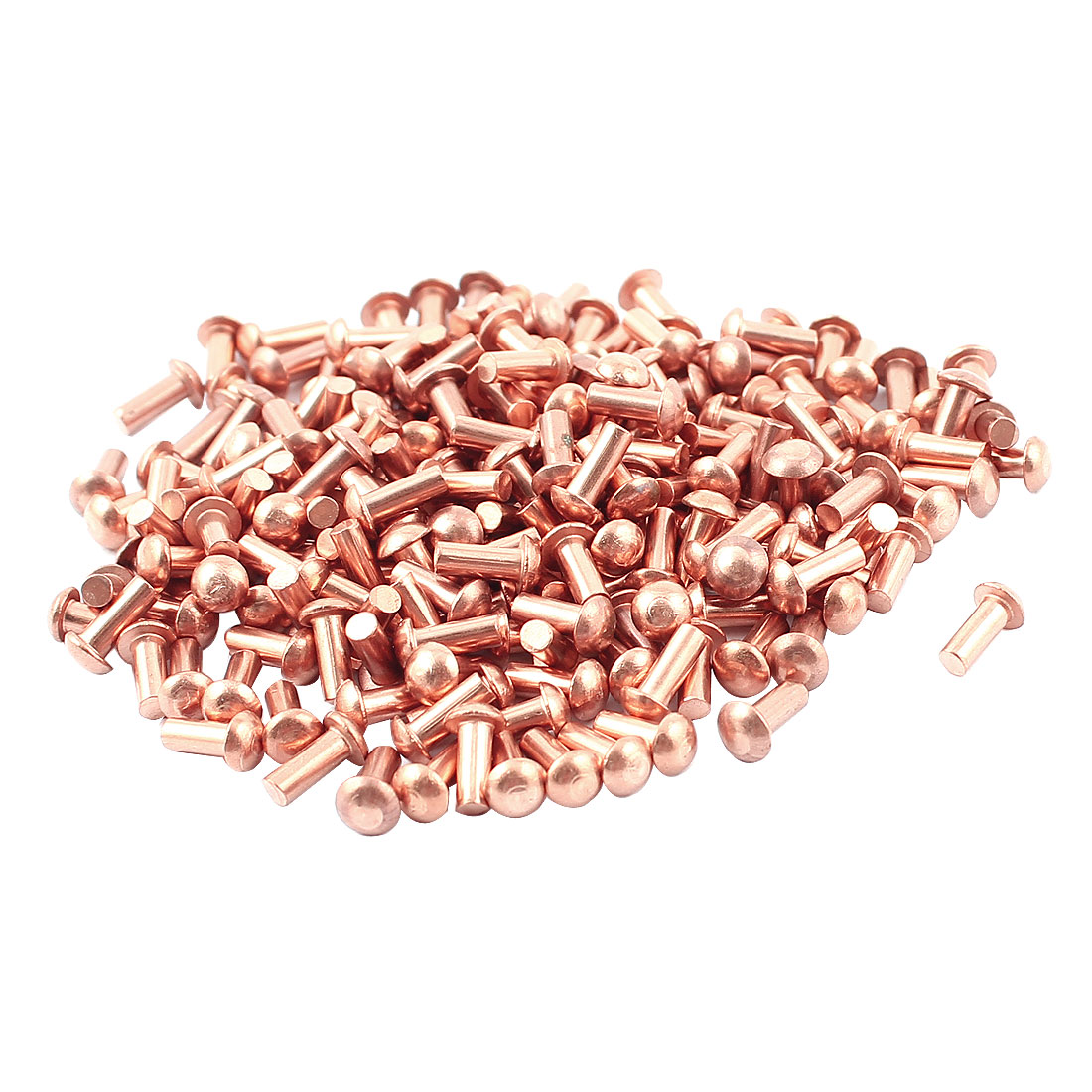200 Pcs 3/32" x 1/4" Round Head Copper Solid Rivets Fasteners - Walmart.com