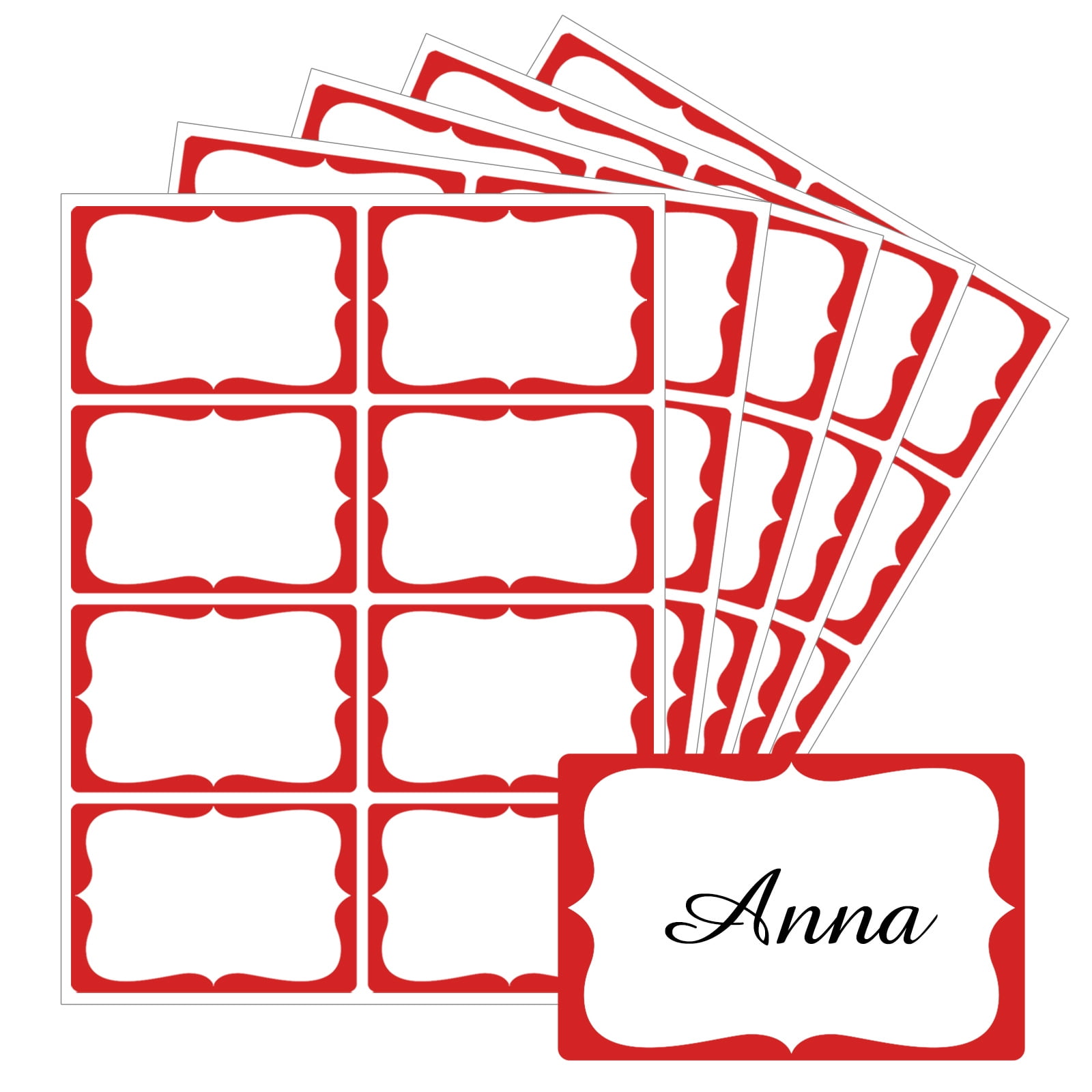 200 Pcs 3"x2" Plain Name Tag Stickers, Colorful Border, Writable ...