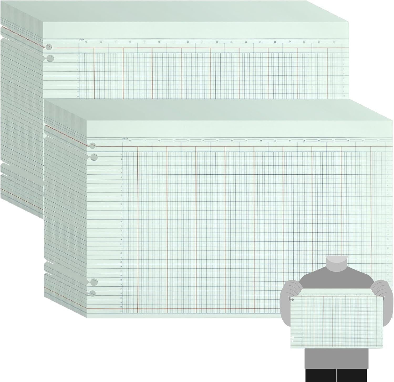 200 Pcs 30 Columns Accounting Ledger Book Columnar Pad Sheet Ruled ...