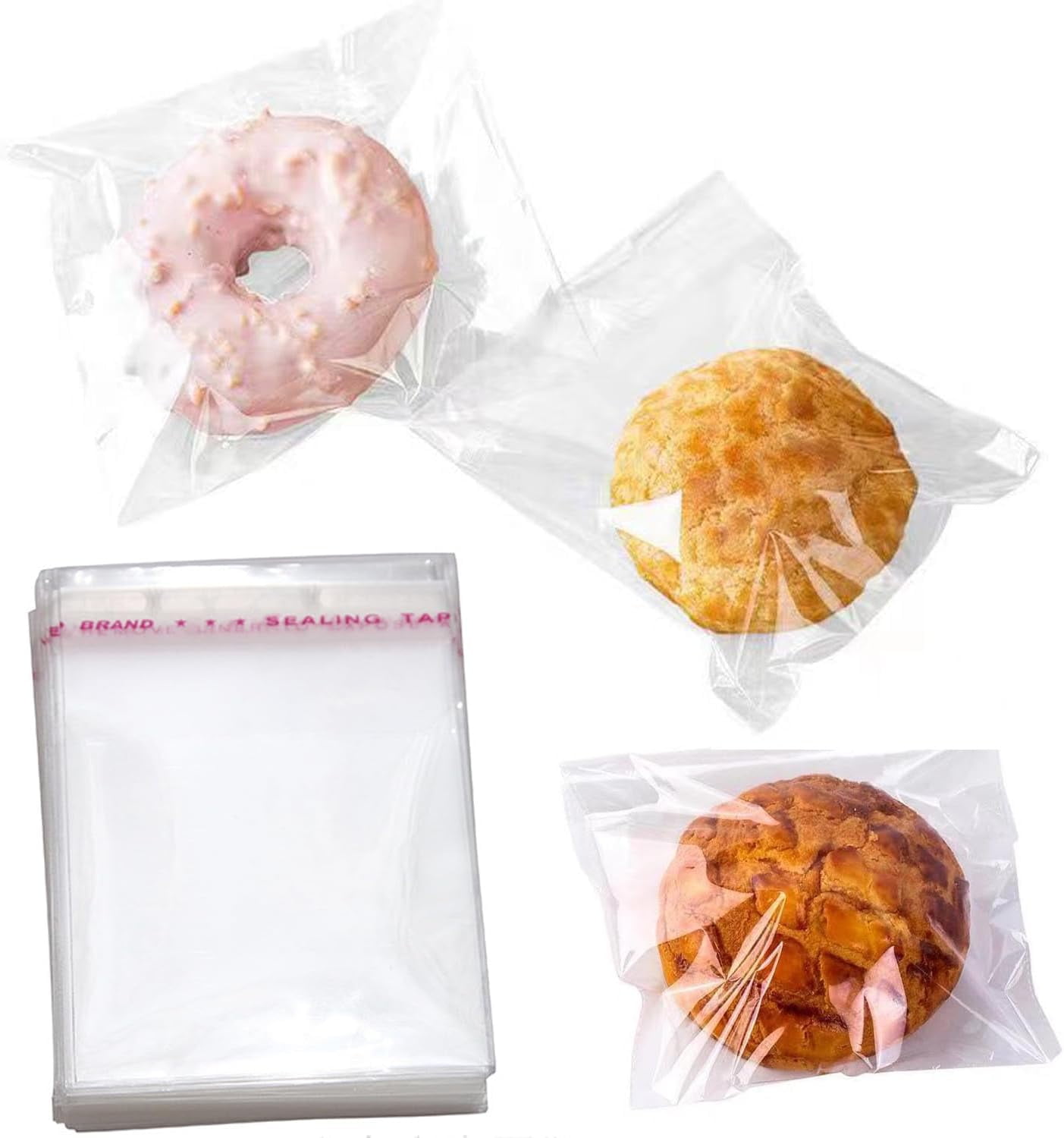 200 Pcs 4"x4" Self Sealing Cellophane Bags，Clear Cellophane Cello Bags ...