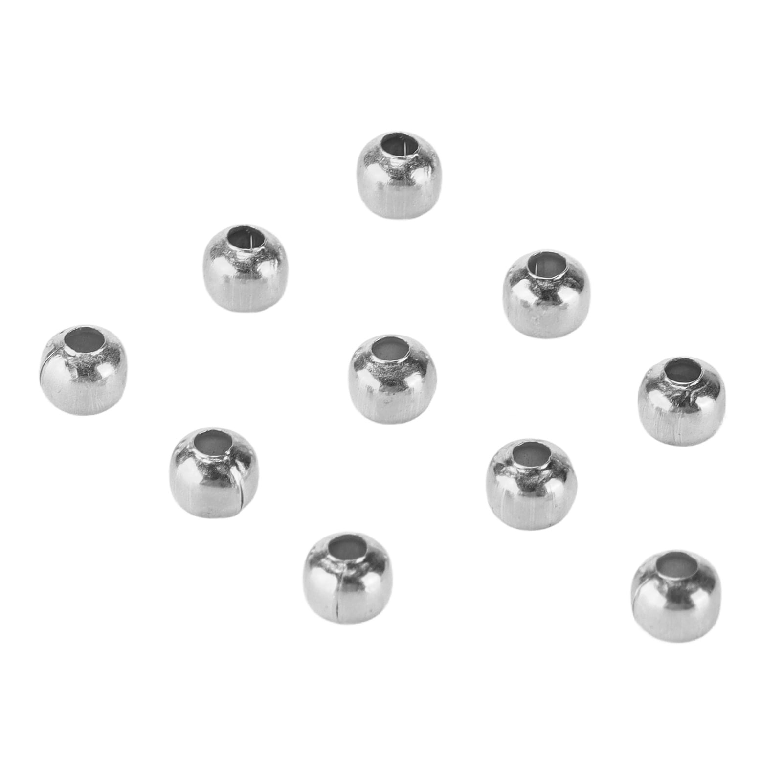 200 Pcs 4mm Iron Plated Spacer Beads for DIY Jewelry Making Necklaces ...