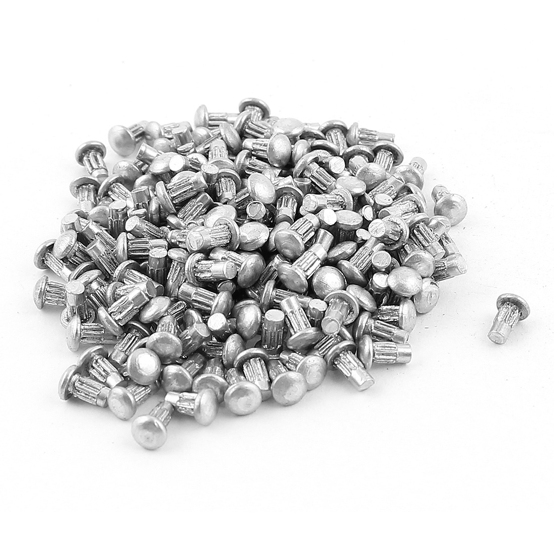 200 Pcs 5/64" x 1/8" Aluminium Round Head Solid Rivets Knurled Shanks ...