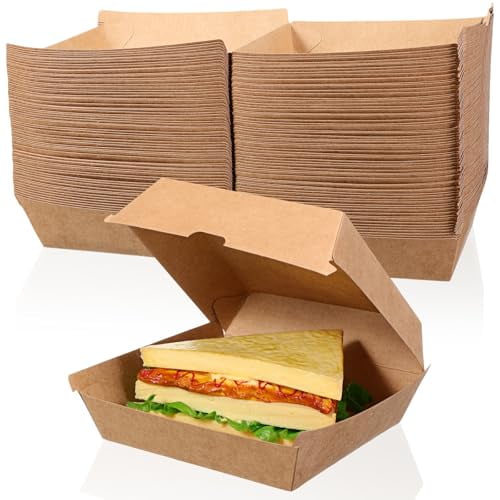 200 Pcs 6 x 6'' Clamshell Take out Food Storage Container Burger Box ...