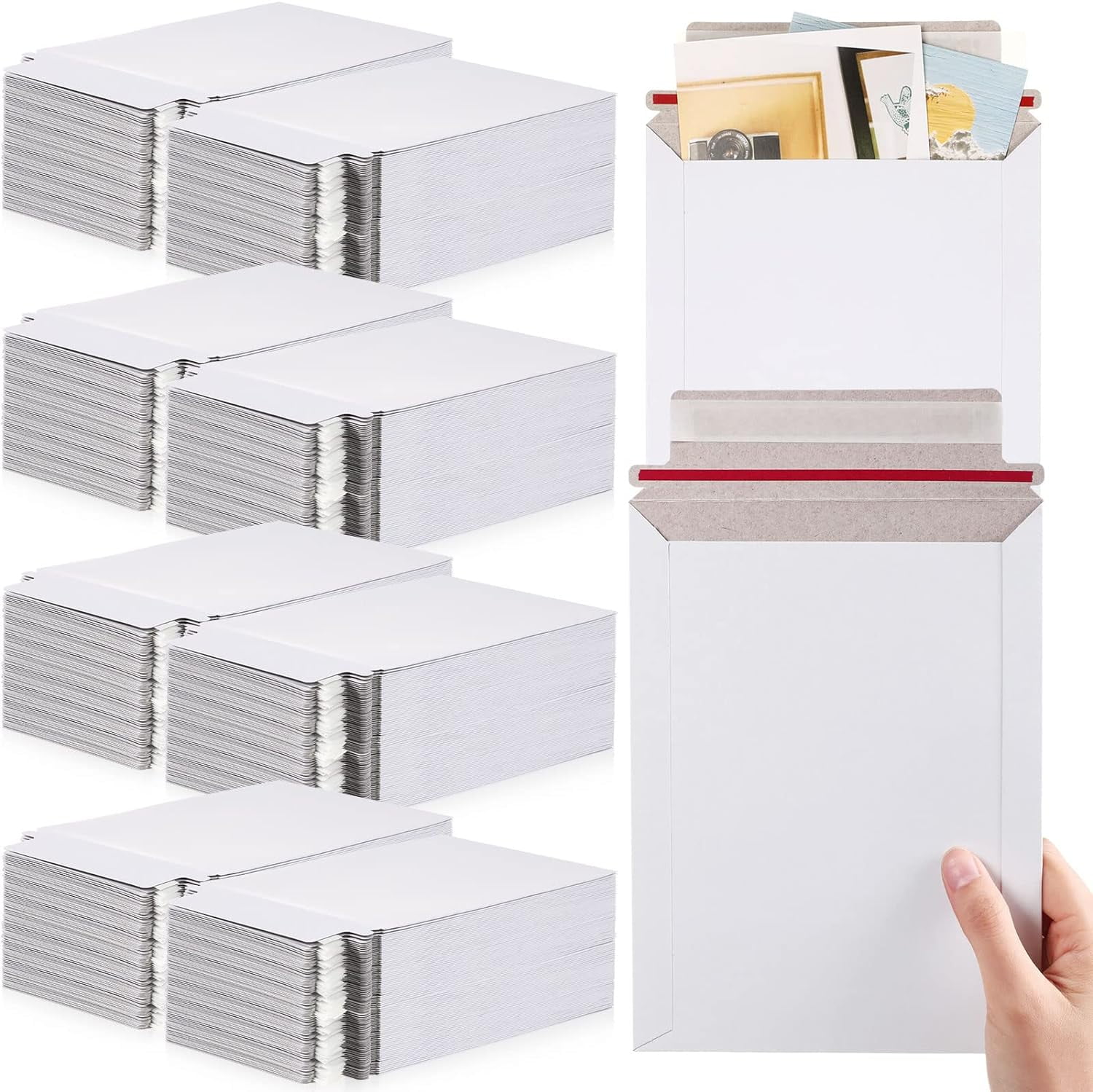 200 Pcs 6 x 8 Inch Rigid Mailers Self Adhesive Seal Photo Document ...