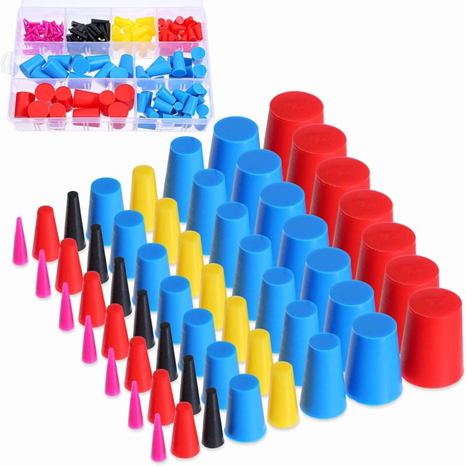 200 Pcs 8-Sizes Silicone Plugs for Round Holes, Tapered Plug Kit ...